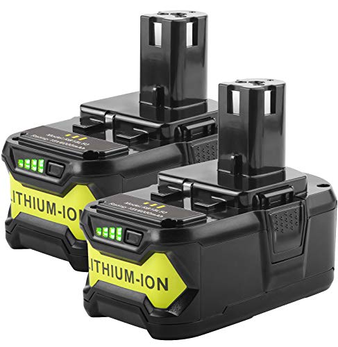 TREE.NB 18V 6.0AH Li-ion Battery Replacement for RYOBI One+ RB18L25 RB18L50 P108 P107 P104 P780 （2 Pack）