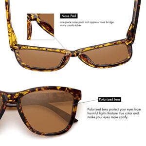 MEETSUN Polarized Sunglasses for Women Men Classic Retro Designer Style (Tortoise Shell, 54)