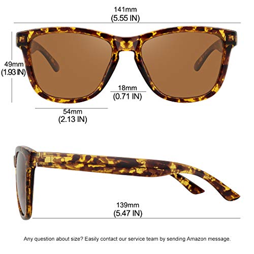 MEETSUN Polarized Sunglasses for Women Men Classic Retro Designer Style (Tortoise Shell, 54)