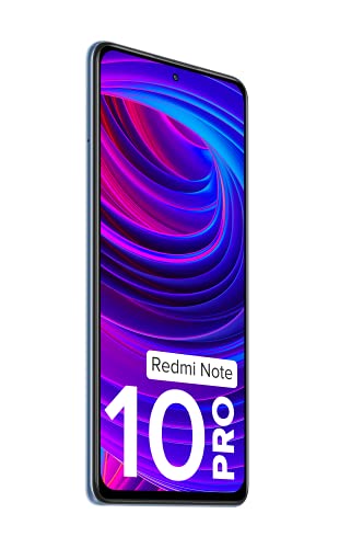 redmi Xiaomi Note 10 Pro 4G Volte 128GB + 6GB Factory Unlocked 6.67" 64MP Quad Camera Night Mode (not Verizon Sprint Boost Cricket) (w/Fast Car Charger Bundle) (Glacial Blue)