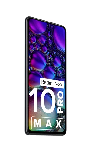 redmi Xiaomi Note 10 Pro MAX 4G Volte 128GB + 6GB Factory Unlocked 6.67" 108MP Quad Camera Night Mode (not Verizon Sprint Boost Cricket) (w/Fast Car Charger Bundle) (Dark Night)