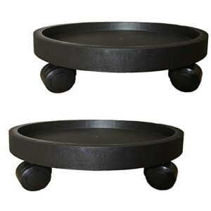 2 pack of 11 inch heavy duty plant caddy with wheels,rolling plant stand pot trolley,wheeled planter saucer tray,potted flower mover dolly with casters round coaster for indoor outdoor