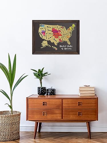 JARLINK Scratch Off USA Map Poster, 12x17 inches United States Map with Unique Accessories Set, Personalized Travel Poster, Gift for Travelers