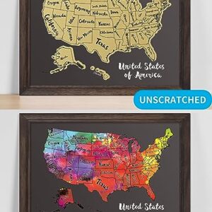 JARLINK Scratch Off USA Map Poster, 12x17 inches United States Map with Unique Accessories Set, Personalized Travel Poster, Gift for Travelers