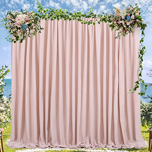 Dusty Rose Polyester Backdrop Curtains 2 Panels 5ft x 10ft Photo Shoot Background Drapes for Wedding Party Bridal Shower Engagement Decorations