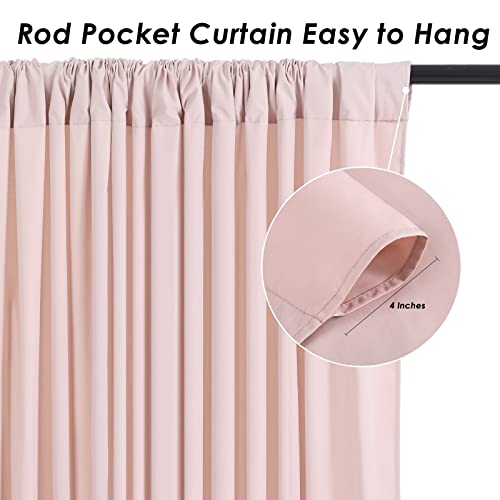 Dusty Rose Polyester Backdrop Curtains 2 Panels 5ft x 10ft Photo Shoot Background Drapes for Wedding Party Bridal Shower Engagement Decorations