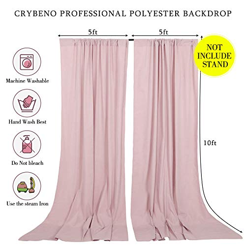 Dusty Rose Polyester Backdrop Curtains 2 Panels 5ft x 10ft Photo Shoot Background Drapes for Wedding Party Bridal Shower Engagement Decorations