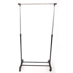 guangshuohui clothes garment rack, clothing rolling rack on wheels and bottom shelves, black & silver (b)