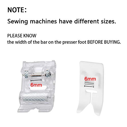 CESUSME 2 Pcs Roller Sewing Machine Presser Foot Plus Non-Stick Zigzag Teflon Sewing Machine Presser Foot - Fit for Singer, Brother, Babylock, Low Shank Simplicity Sewing Machine（2 Styles）