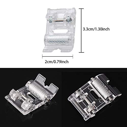 CESUSME 2 Pcs Roller Sewing Machine Presser Foot Plus Non-Stick Zigzag Teflon Sewing Machine Presser Foot - Fit for Singer, Brother, Babylock, Low Shank Simplicity Sewing Machine（2 Styles）