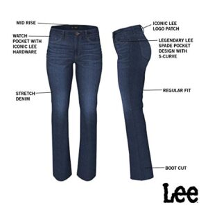 Lee Women's Plus Size Legendary Mid Rise Bootcut Jean Compass 18W Petite