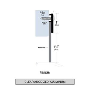 Fire Rated/Aluminum Door Sweep (7W933CA), 7/32”W x 2.5”H (48")