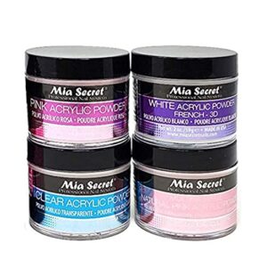 mia secret acrylic powder 4 pc set - 2 oz. clear/natural pink/pink/white