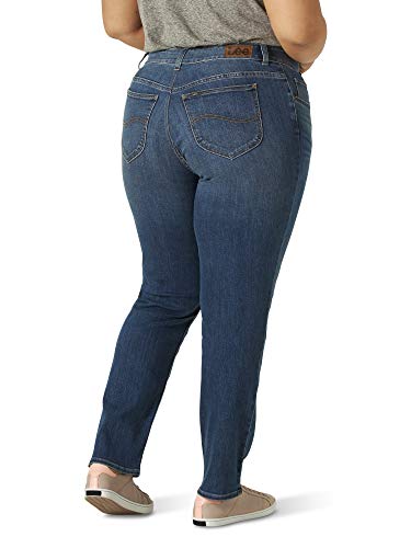 Lee Women's Plus Size Legendary Mid Rise Straight Leg Jean Seattle 18 Plus Medium