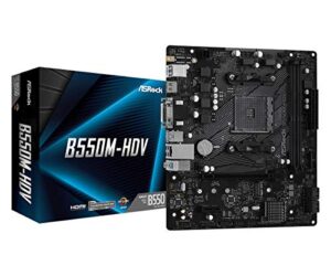 asrock b550m-hdv supports 3rd gen amd am4 ryzen™ / future amd ryzen™ processors motherboard