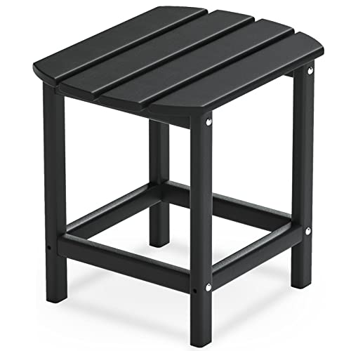 DAILYLIFE Side Table, Plastic Outdoor Adirondack End Table, Patio Coffee Table, Weather Resistant, Pool Composite Outdoor Tables for Patio Deck Garden, Backyard & Lawn Furniture