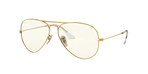 Ray-Ban RB3025 Classic Evolve Polarized Aviator Sunglasses, Gold/Clear to Grey Photochromic, 58 mm