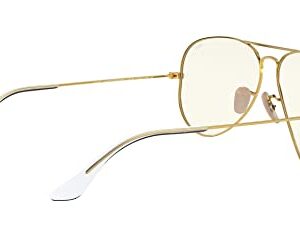 Ray-Ban RB3025 Classic Evolve Polarized Aviator Sunglasses, Gold/Clear to Grey Photochromic, 58 mm