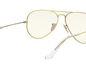 Ray-Ban RB3025 Classic Evolve Polarized Aviator Sunglasses, Gold/Clear to Grey Photochromic, 58 mm