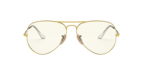 Ray-Ban RB3025 Classic Evolve Polarized Aviator Sunglasses, Gold/Clear to Grey Photochromic, 58 mm