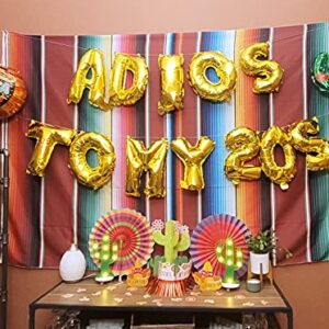 JeVenis 3 PCS Adios To My 20S Balloon 30th Birthday Party Decor Taco Bout 30 Balloons Mexican 30th Birthday Fiesta 30 Birthday Decor Cactus Balloon