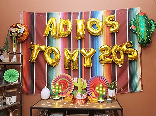 JeVenis 3 PCS Adios To My 20S Balloon 30th Birthday Party Decor Taco Bout 30 Balloons Mexican 30th Birthday Fiesta 30 Birthday Decor Cactus Balloon