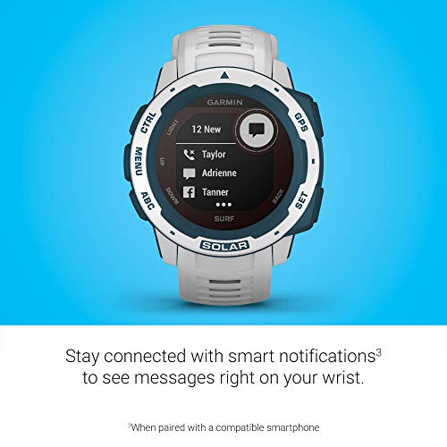 Garmin Instinct Solar Surf, Rugged Outdoor Smartwatch with Solar Charging Capabilities, Tide Data and Dedicated Surfing Activity, Cloudbreak