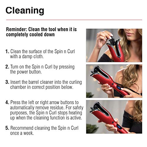 CHI Spin N Curl 1" Ceramic Rotating Curler In White, 1 Pound. Ideal for Shoulder-Length Hair between 6-16” inches.