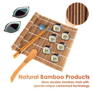 Delamu Sushi Making Kit, 20 in 1 Sushi Bazooka Roller Kit with Chef’s Knife, Bamboo Mats, Bazooka Roller, Rice Mold, Temaki Sushi Mats, Rice Paddle, Rice Spreader, Chopsticks, Sauce Dishes, Guide Book