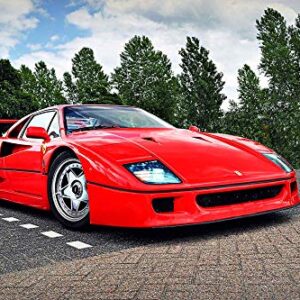 Canvas Art Print of XOTIKS Ferrari F40 - Fine Art Giclee Canvas Print Wall Art. Professional gallery wrap style and ready to hang Photo on Canvas Gallery Wrap Wall Display. (498) (16" x 24")