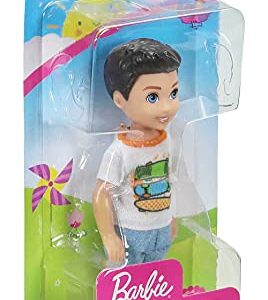 Barbie Club Chelsea Boy Doll (6-inch Brunette) Wearing Skateboard Graphic Shirt and Shorts, for 3 to 7 Year Olds