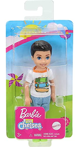 Barbie Club Chelsea Boy Doll (6-inch Brunette) Wearing Skateboard Graphic Shirt and Shorts, for 3 to 7 Year Olds