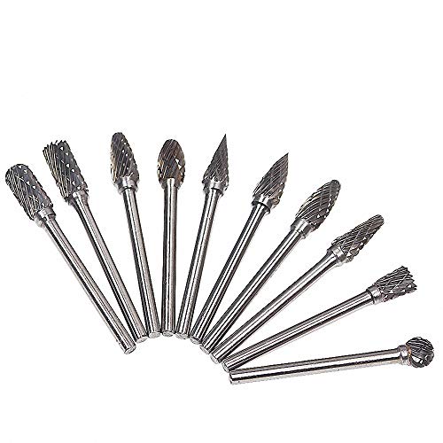 10PCS Tungsten Carbide Burs Sets Rotary Mini Drill Accessories Drill Grinding Burrs Tungsten Sharpening Drill Bits