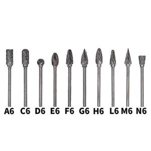 10PCS Tungsten Carbide Burs Sets Rotary Mini Drill Accessories Drill Grinding Burrs Tungsten Sharpening Drill Bits