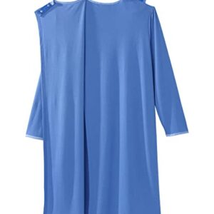 Silvert's Adaptive Clothing & Footwear Open Back Night Gown For Ladies - Assisted Dressing Hospital Gown - Blue MED