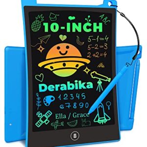 Derabika Learning Toys for 3 4 5 6 7 Girls Boys Gifts, 10 Inch Colorful LCD Writing Tablet Drawing Board, Electronic Doodle Board for Kids Christmas Birthday Present for Girls Boys Age 3-7 (Blue)