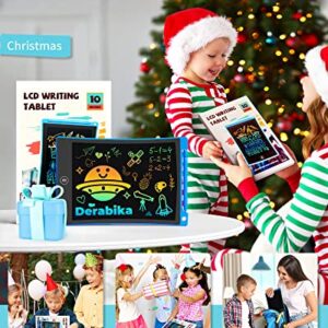 Derabika Learning Toys for 3 4 5 6 7 Girls Boys Gifts, 10 Inch Colorful LCD Writing Tablet Drawing Board, Electronic Doodle Board for Kids Christmas Birthday Present for Girls Boys Age 3-7 (Blue)