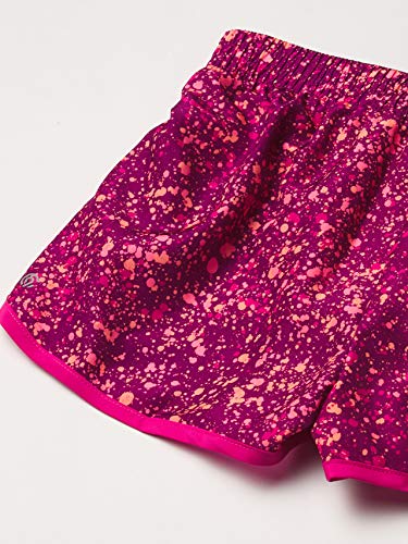 C9 Champion Girls' 2" Woven Running Shorts, Splatter Day Magenta Zeal, Medium