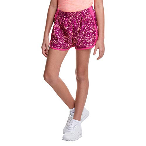 C9 Champion Girls' 2" Woven Running Shorts, Splatter Day Magenta Zeal, Medium