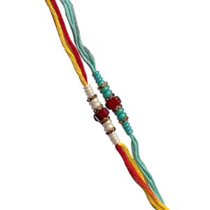 set of 2 rakhi designer handmade rakhi sets for brother bhaiya bhai and bhabhi for raksha bandhan indian bracelet beads rakhi thread bhaiya bhabhi sister rakhi band