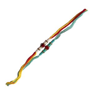 Set of 2 Rakhi Designer Handmade Rakhi Sets for Brother Bhaiya Bhai and Bhabhi for Raksha Bandhan Indian Bracelet Beads Rakhi Thread Bhaiya Bhabhi Sister Rakhi Band