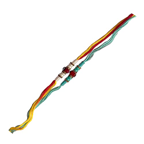 Set of 2 Rakhi Designer Handmade Rakhi Sets for Brother Bhaiya Bhai and Bhabhi for Raksha Bandhan Indian Bracelet Beads Rakhi Thread Bhaiya Bhabhi Sister Rakhi Band