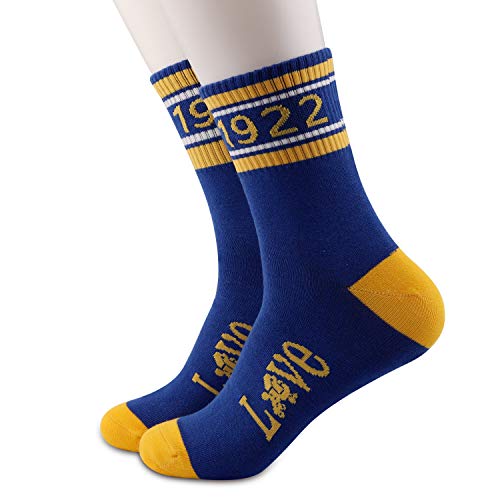 G2TUP 2 Pairs 1922 Poodles Gamma Rho SGRho Gifts Black Greek Sorority Big Little Socks (2 Pairs/Set, Mid Calf)