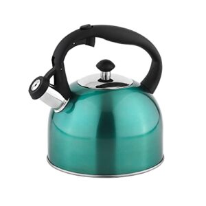 amazon basics stainless steel tea kettle, 2.4-quart, teal