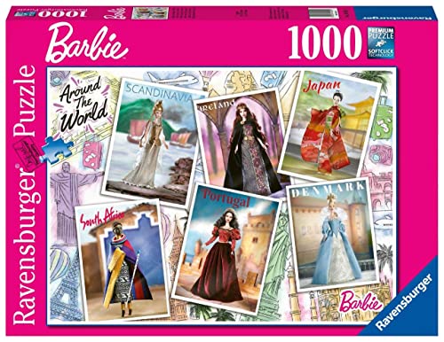 Ravensburger Barbie Around The World 1000 Piece Jigsaw Puzzle for Adults - Every Piece is Unique, Softclick Technology Means Pieces Fit Together Perfectly