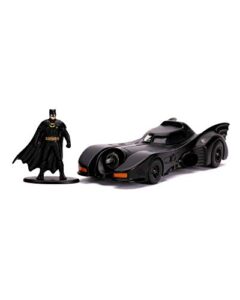 jada toys dc comics 1:32 1989 batmobile die-cast car with batman figure, toys for kids and adults (jadatoys31704) , black