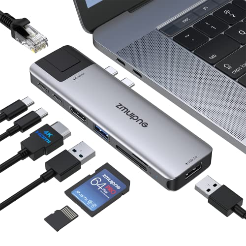 USB C Adapter Hub for MacBook Pro Air M1 M2 2022 2021 2020 2019 13 15 16" 8 in 2 Multiport Laptop Extender USB C Dongle with 4K HDMI USB 3.0 2.0 Ethernet SD TF Thunderbolt 3 USB-C Mac Converter