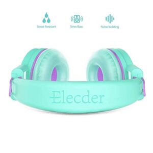 ELECDER Kids Headphones Bundle for Children Girls Boys Teens Foldable Adjustable On Ear Headphones 3.5mm Jack Compatible Cellphones Computer MP3/4 Kindle Airplane School Tablet