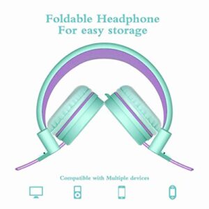 ELECDER Kids Headphones Bundle for Children Girls Boys Teens Foldable Adjustable On Ear Headphones 3.5mm Jack Compatible Cellphones Computer MP3/4 Kindle Airplane School Tablet