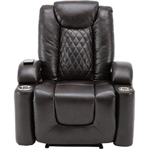 ModernLuxe Power Electric Recliner Chair with USB Charge Port and Cup Holder - Recliner Sofa Overstuffed Electric PU Recliner Chair Home Theater Seating Bedroom & Living Room Chair